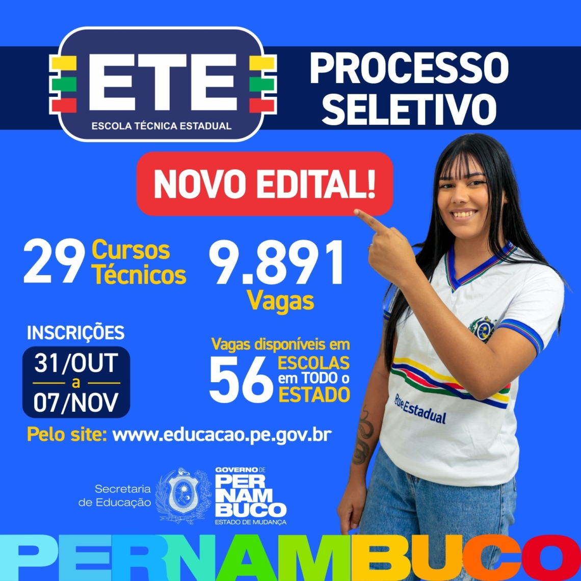 Pernambuco lança novo edital para seleção de Escolas Técnicas